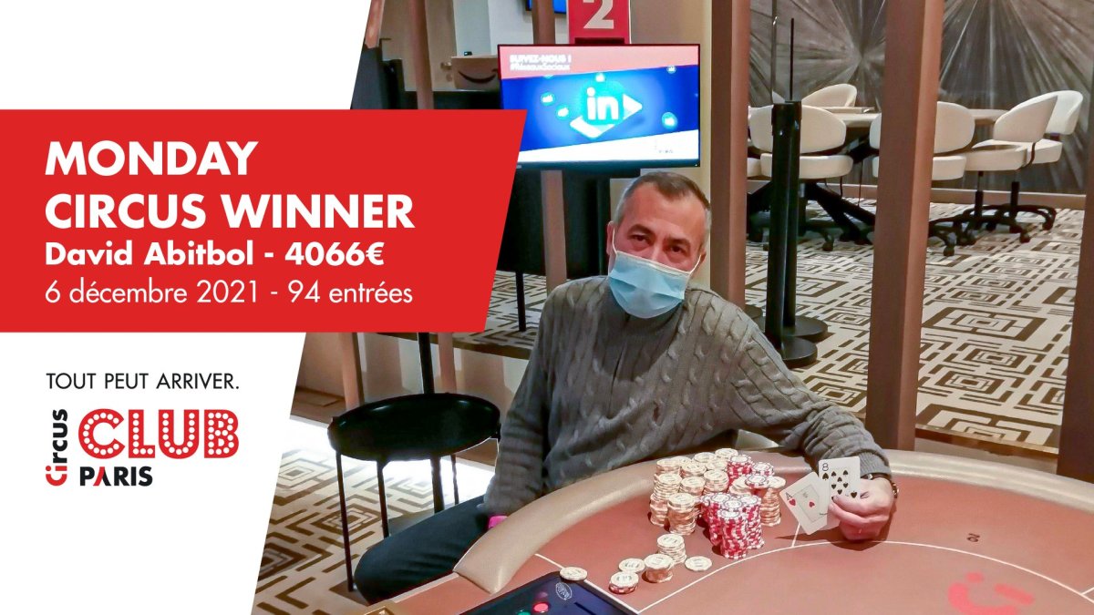 David Abitbol remporte le Monday Circus – Les clubs de jeux parisiens